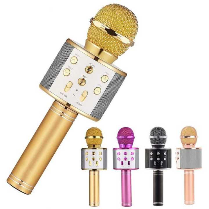 Original WS-858 Wireless Karaoke Handheld Microphone USB KTV Player Bluetooth Mic Speaker | Daraz.pk