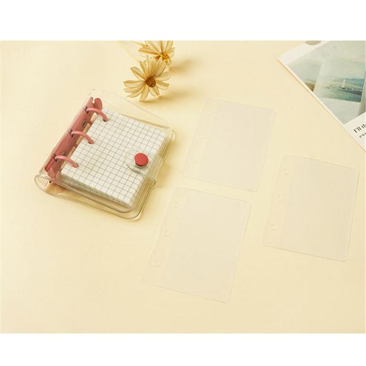 Creative Cute Transparent 3 Ring Mini Loose-leaf Hand Book Student ...