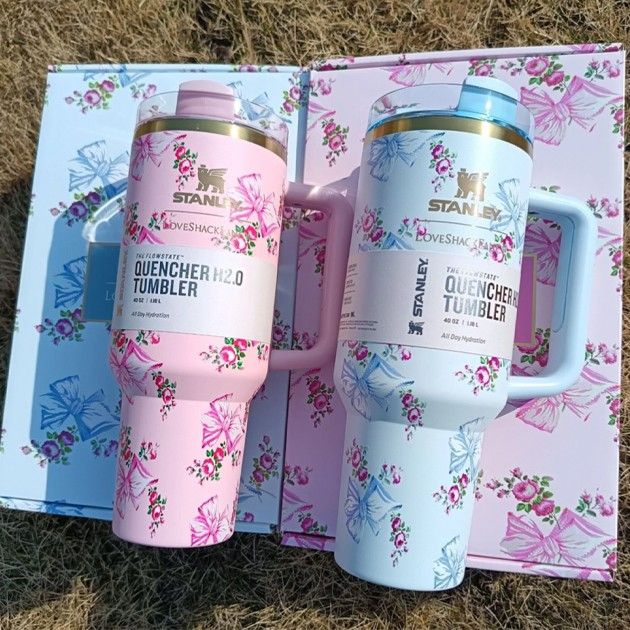 Stanley Floral Design Vacuum Insulated Tumbler with Handle 40oz | Hot ...