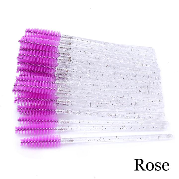 03 50pcs-50Pcs Makeup brushes Disposable Crystal Eyebrow brush Diamond ...