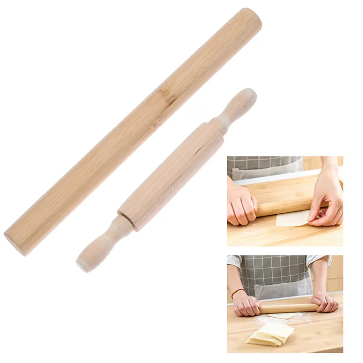 Kitchen accessories Rolling Pin Solid Wood Non stick Wooden Pressing ...