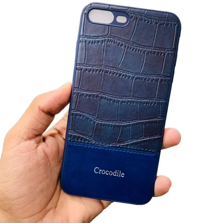 iPhone 7plus Crocodile Leather Case with MagSafe - Blue Colour - Back ...