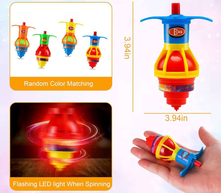 Starhig LED Light Up Spinning Tops for Kids – Flashing Luminous Classic ...