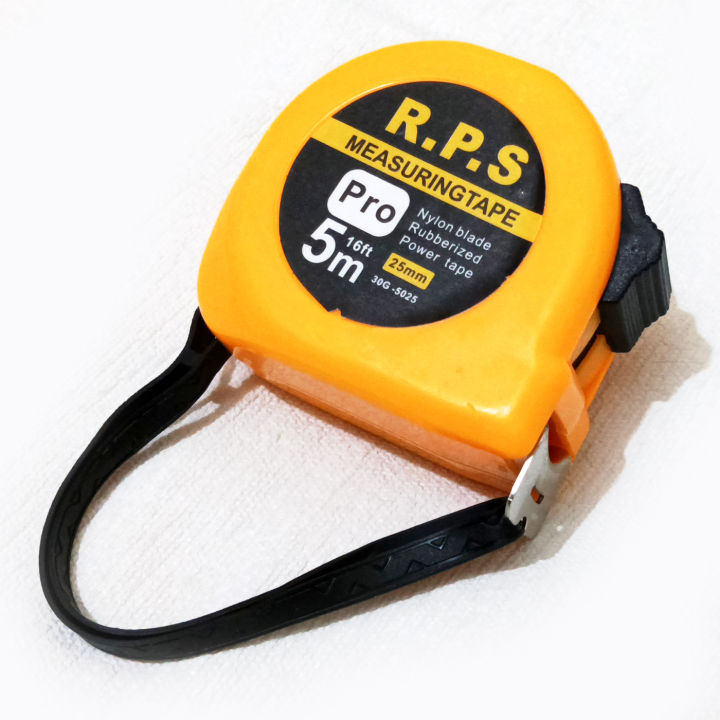 Yellow Retractable Measuring Tape with belt clip, wrist strap and thumb ...
