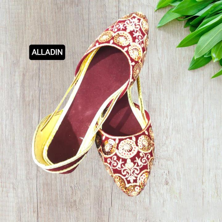 New Design Maroon Handcrafted Khussa For Girls and Women | Daraz.pk