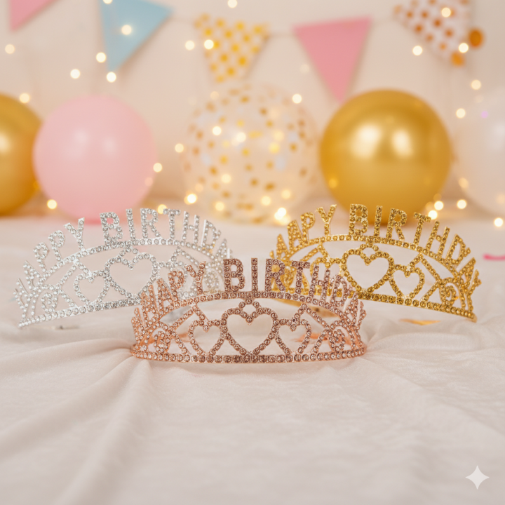 Metal Happy Birthday Crown | Gold | Silver | Rose Gold | Birthday Party ...