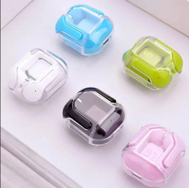 Bluetooth Air31 Earpods Crystal Wireless Headset with Charging Case for ...