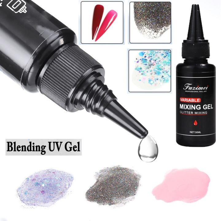 30ml/bottle Nail Blending Glue Soak Off UV LED System Mixing Gel For ...