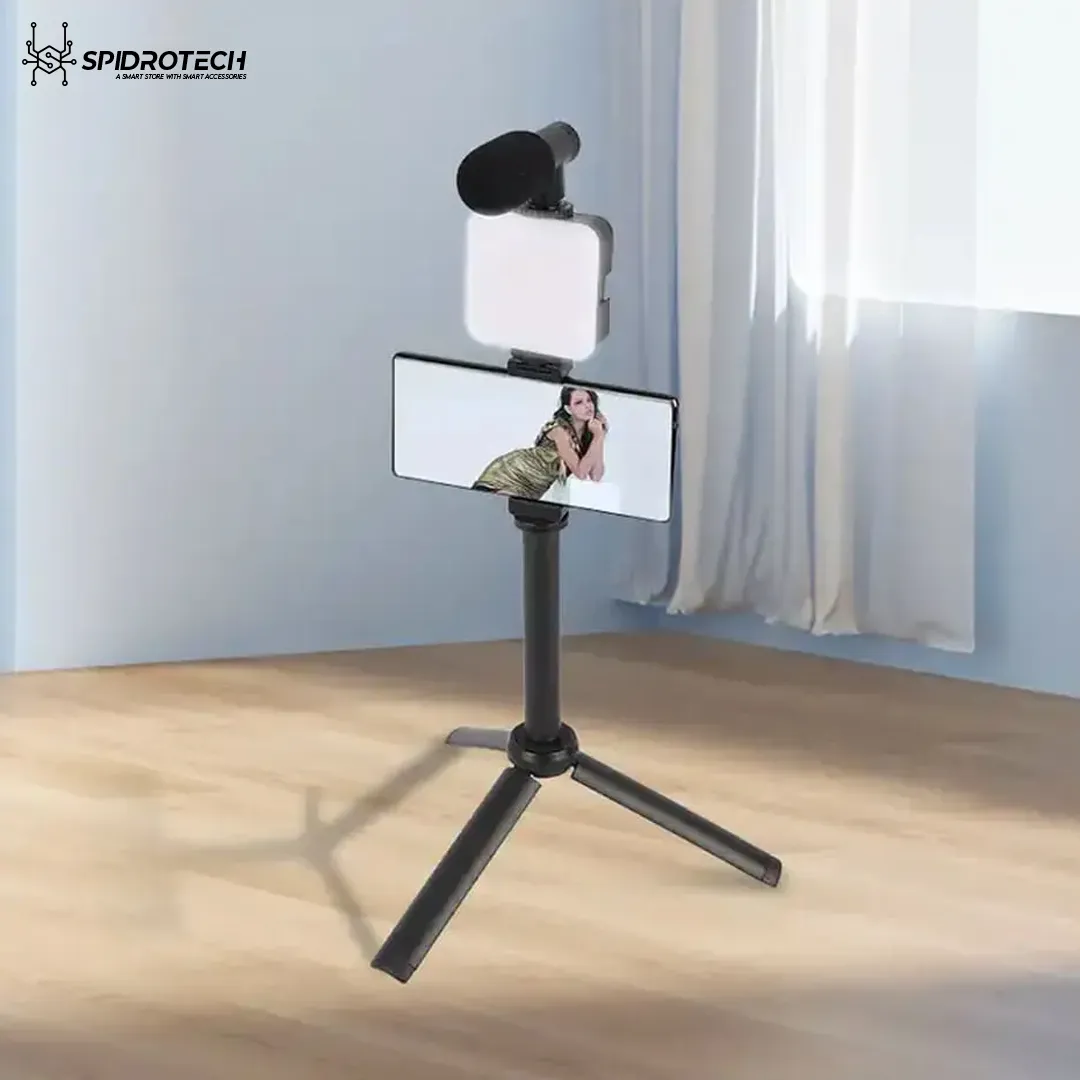 AY-49T Orignal Vlogging kit Telephone Tripod Fill Light Microphone Kit ...