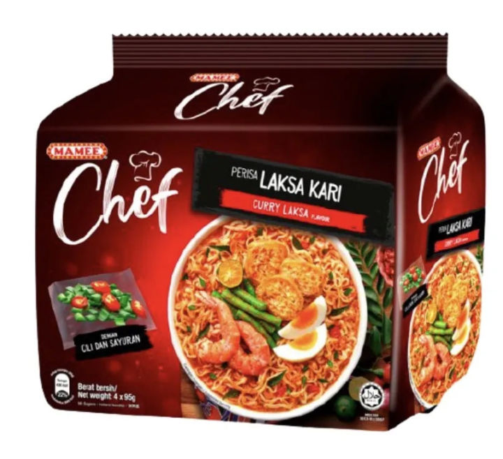 Mamee Chef Curry Laksa Noodle Family Pack (95gx4) | Daraz.pk