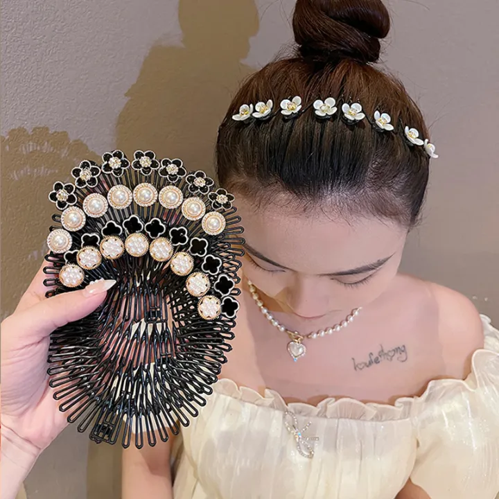 Flower Butterfly Hair Comb Clip Elastic Headband Elongated Hair Band ...