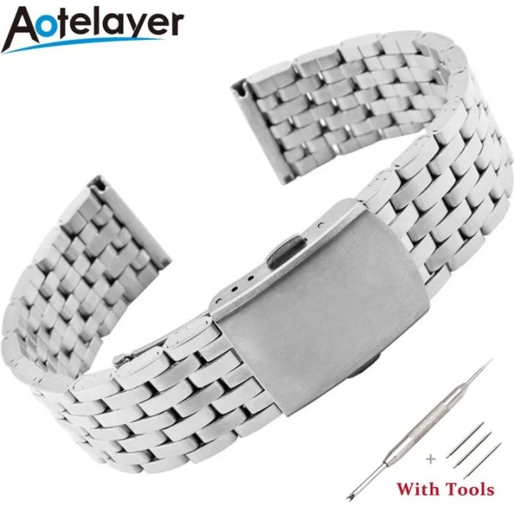 18mm 20mm 22mm Stainless Steel Watch Strap Metal Folding Watch Buckle ...