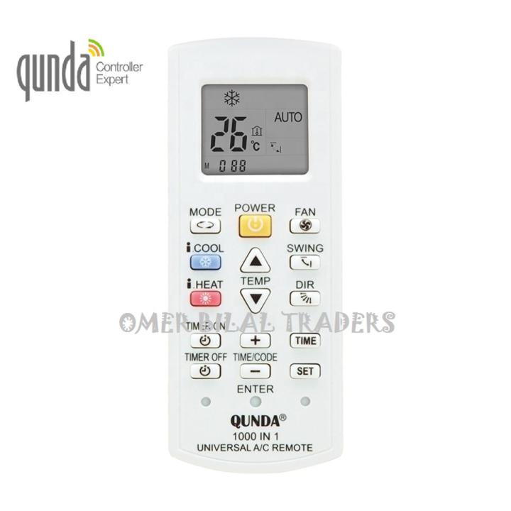 Universal Remote AC Split & Inverted with LCD 1000 In 1 - White | Daraz.pk