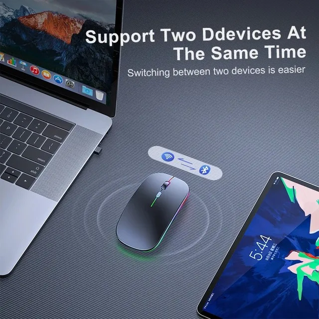 Ultra Slim Dual Mode 5.1 Bluetooth mouse Rechargeable Battery Gaming ...