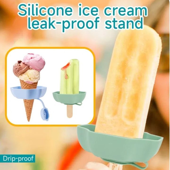 New Silicone Drip-Proof Popsicle Rack Handheld Reusable Popsicle Tray ...