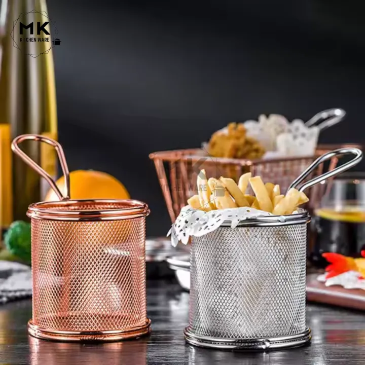 Mini Fryer Basket – Round 304 Stainless Steel Mesh Basket for French ...