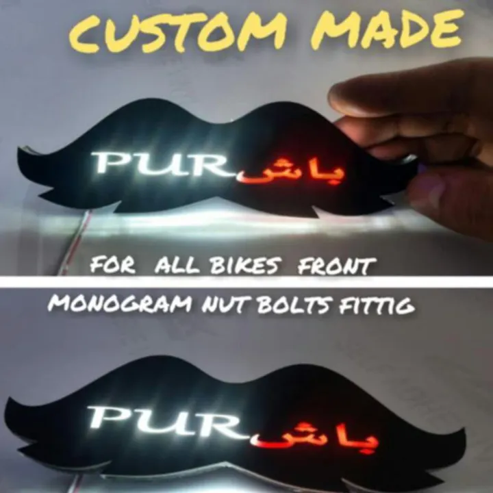 PURBASH front monogram led light for all bikes with nut bolts fitting ...