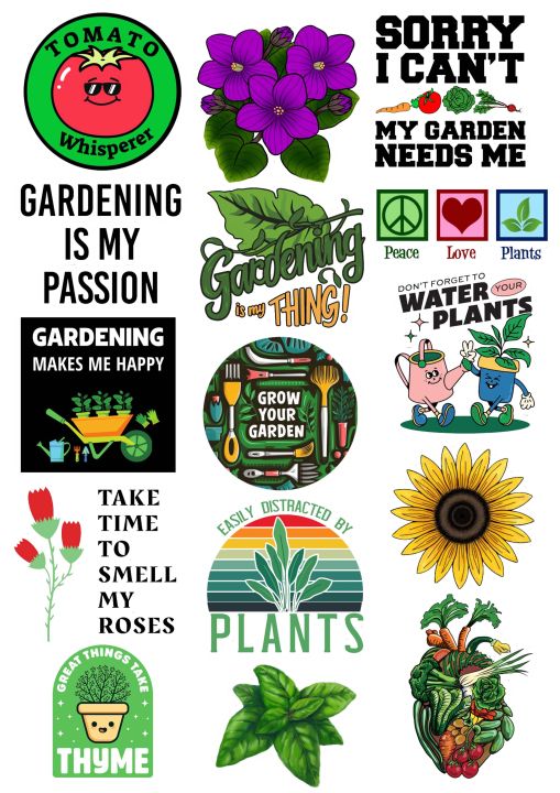 Garden stickers for girls, stickers for boys,"Garden Lover's Sticker ...