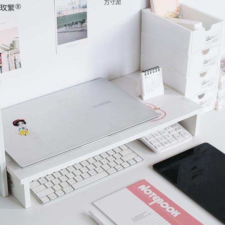 Desktop elevated computer monitor shelves dormitory computers to store ...