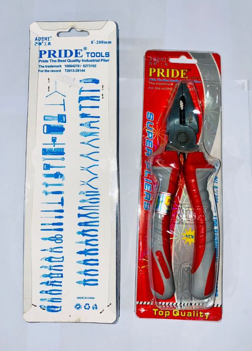 PRIDE Combination Pliers 8 inch (Plas) with Soft Grip | Universal Plier ...