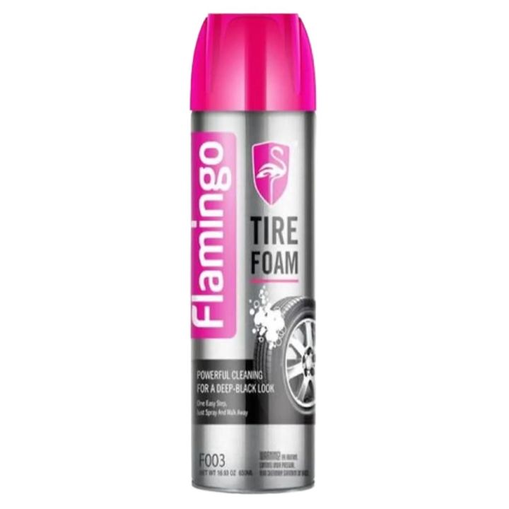 Flamingo Tire foam Cleaner Spray Foam 650ml Tyre Rejuvenator | Daraz.pk