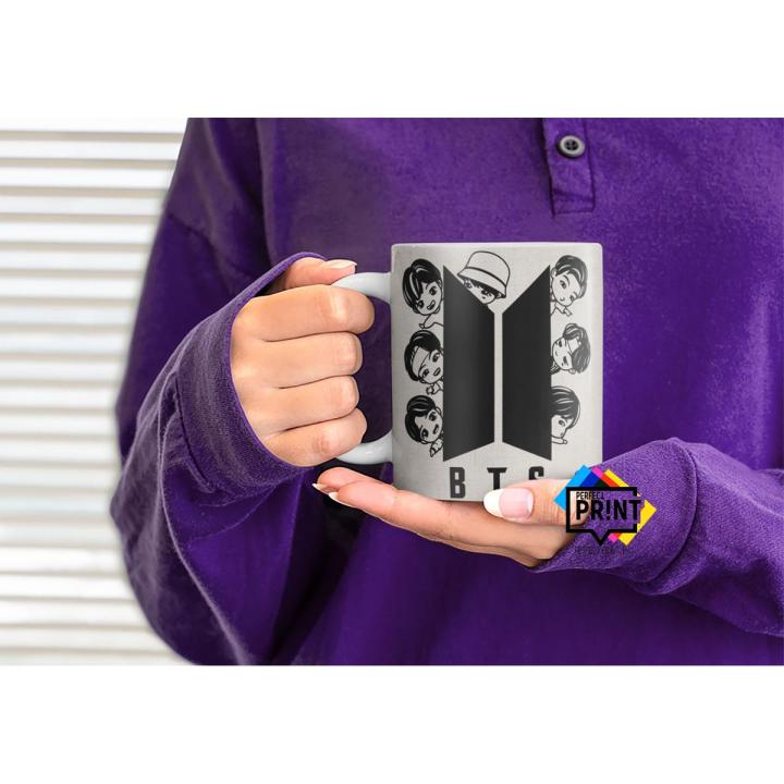 BTS Member in Bts Logo Printed Ceramic Mug | Daraz.pk