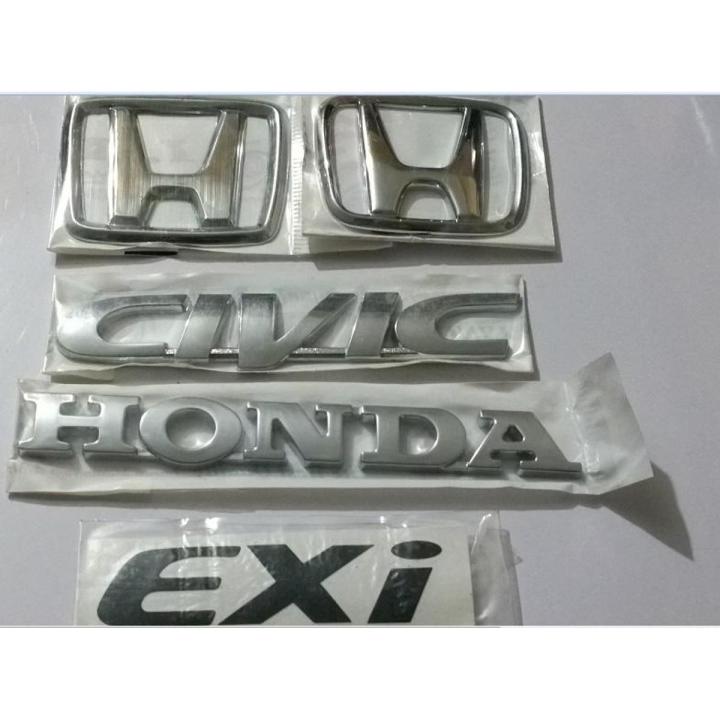 Honda Civic Exi monograms with Logo Set Of 5pc For 1984 to 1995 models ...