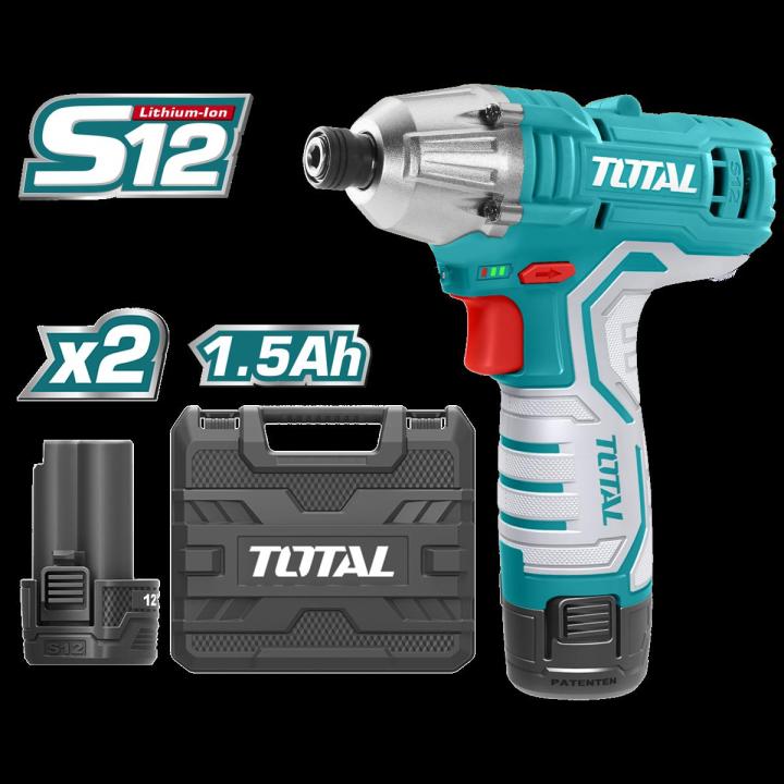 Total TIRLI1201 Lithium-Ion Cordless Impact Driver - Hex Collet 1/4", 6 ...