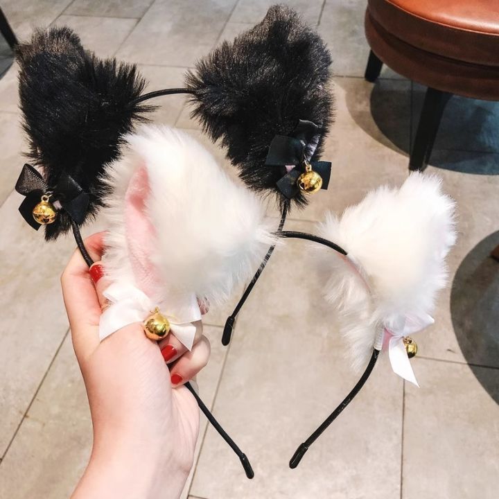 Cat ear bell headband fox headband plush cute new style maid hairpin ...