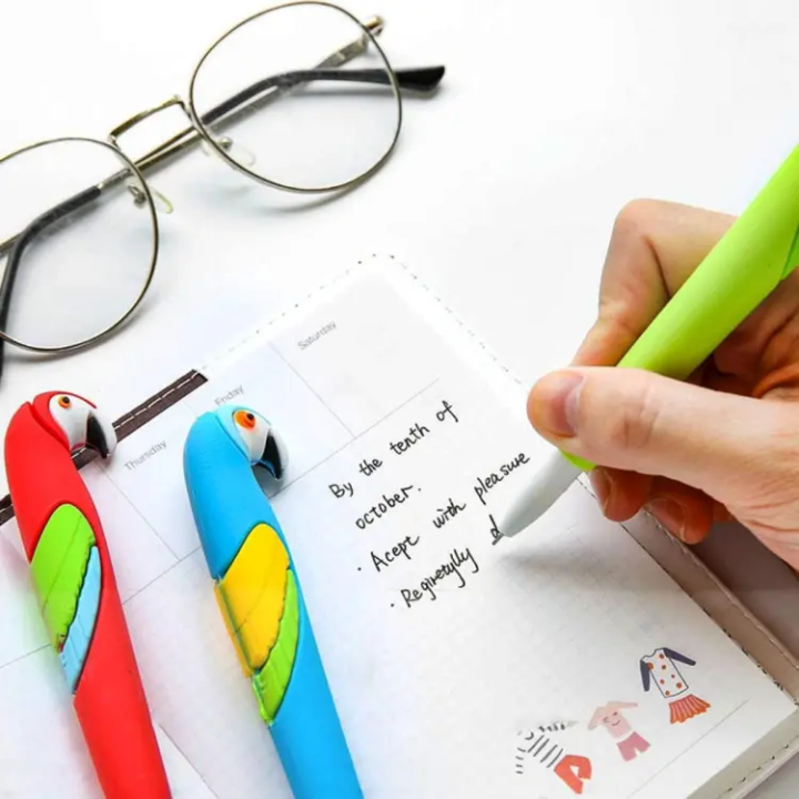01 Pc Macaw Parrot Ball Pen | Cute Parrots Gel Pen | Special For Kids ...