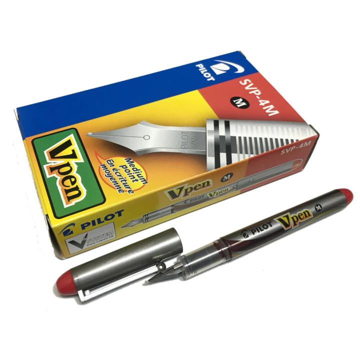 Pilot V-Pen Disposable Red Fountain Pen (12 PCS) | Daraz.pk