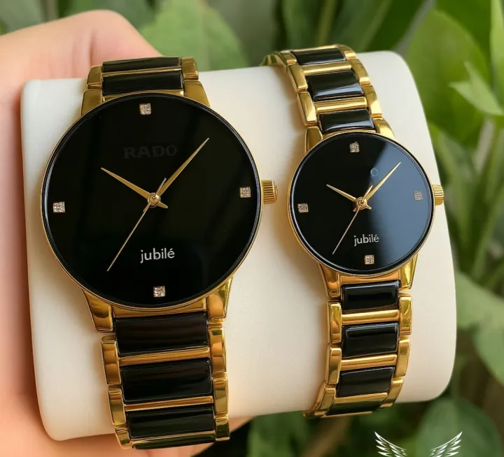 Premium Luxury Couple Watch for Men & Women – Stylish Black & Gold ...