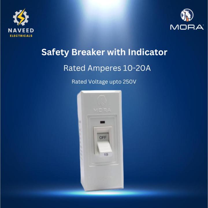 MORA Safety Breaker 10A, 15A, 20A - Safety Circuit Breaker with ...