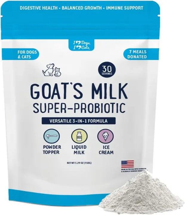 iHeartDogs Goat’s Milk for Dogs & Cats - 3-in-1 Food Topper Powder ...