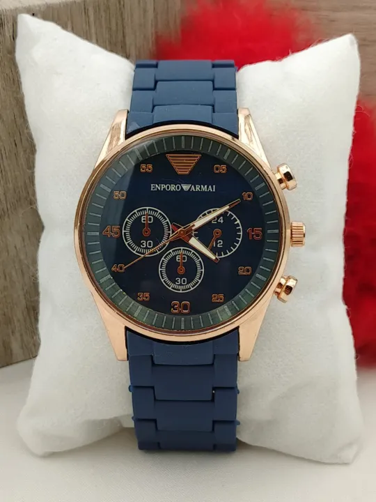 Men’s watch Armani Rubber Chain watch gents Collection | Daraz.pk