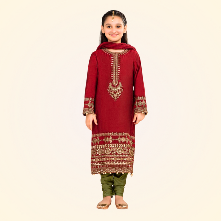 Kids Eid Collection - For Age 5 to 12 Years Girls Dresses - 3pc ...