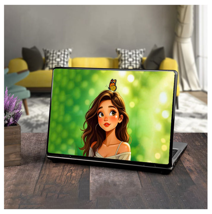 Cute Anime Girl/ Anime Girl Laptop Back SKin - Laptop Skin Vinyl ...