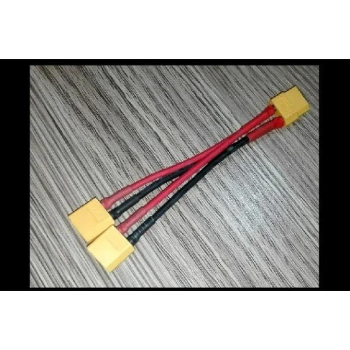 XT-60 Parallel Battery Connector Y Cable Connect two Lipo batteries to ...