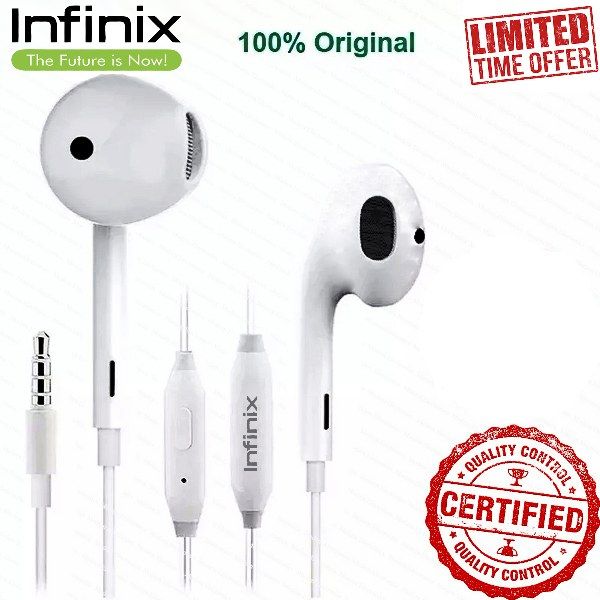 Infinix Original Handfree / Earphones 3.5mm With Mic For Android Mobile ...
