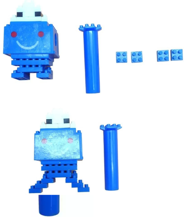 Creative cartoon building block assembled toy pencil sharpener children ...