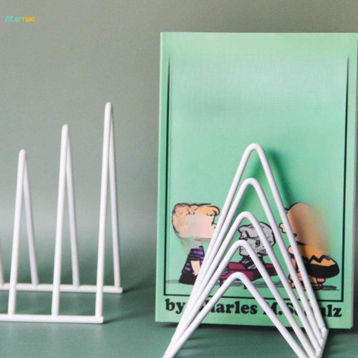 Bookend Organizer Binder Book Stopper Desk Triangle Bookshelf File ...