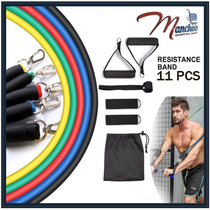 MANCHOO Resistance Bands Set, 100LB Exercise Stretch Bands for Gym Home ...