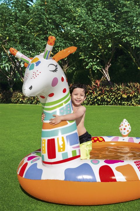 Bestway 53089 Cute Giraffe Animal Shape Water Splash Swimming Pool ...