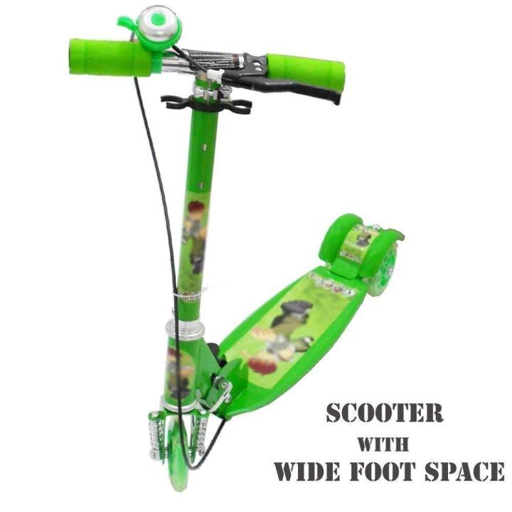 Scooty For Kids Wide Deck Heavy Weight Metal Body Adjustable 3 Wheel ...