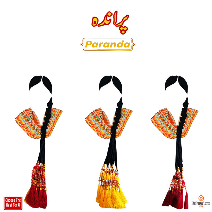 Traditional Punjabi Girl Paranda Design, Colorful Women Hair Parandi ...