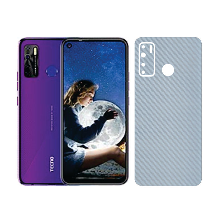 Tecno Camon 15 Back Paper OB Carbon Silver Sheet Anti-stain Only Back ...