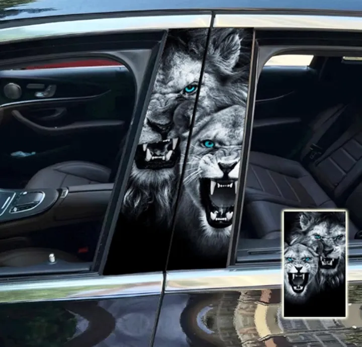 2pcs/1set Car B Pillar Sticker Decal Upgraded Vinyl Car Decals Body ...