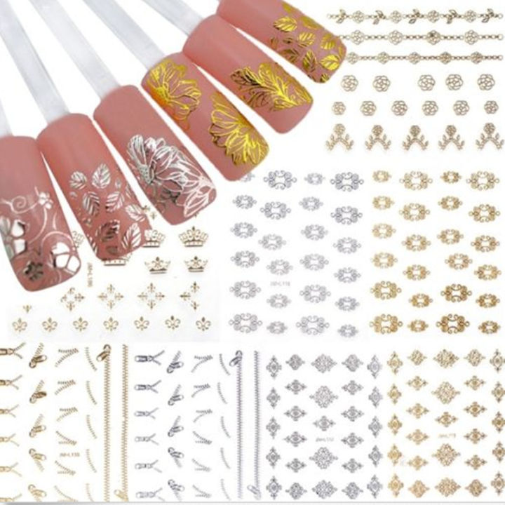 Cross-border nail art stickers, 3D laser stickers, metal nail decals ...