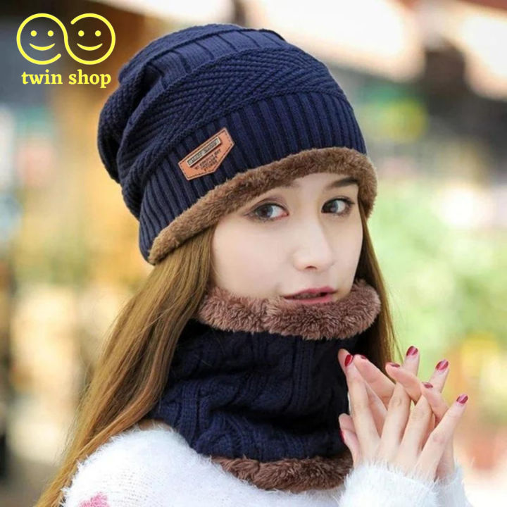 Beanie Cap-Winter Cap With Neck Warmer For Men - Wool Cap / Topi - Neck ...