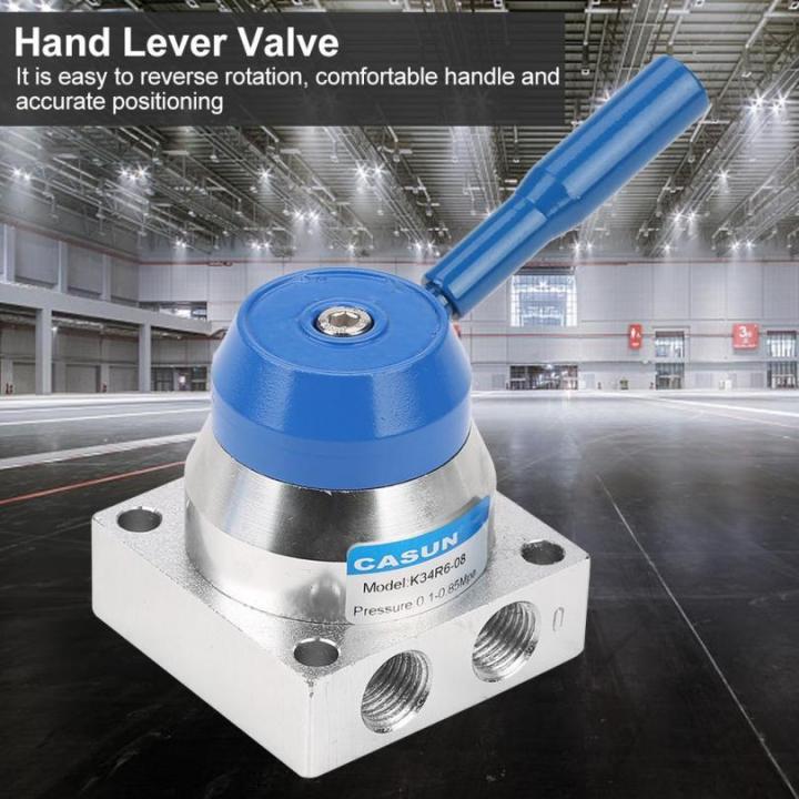 G1/4" Thread 3 Position 4 Way Aluminium Alloy Pneumatic Hand Lever ...